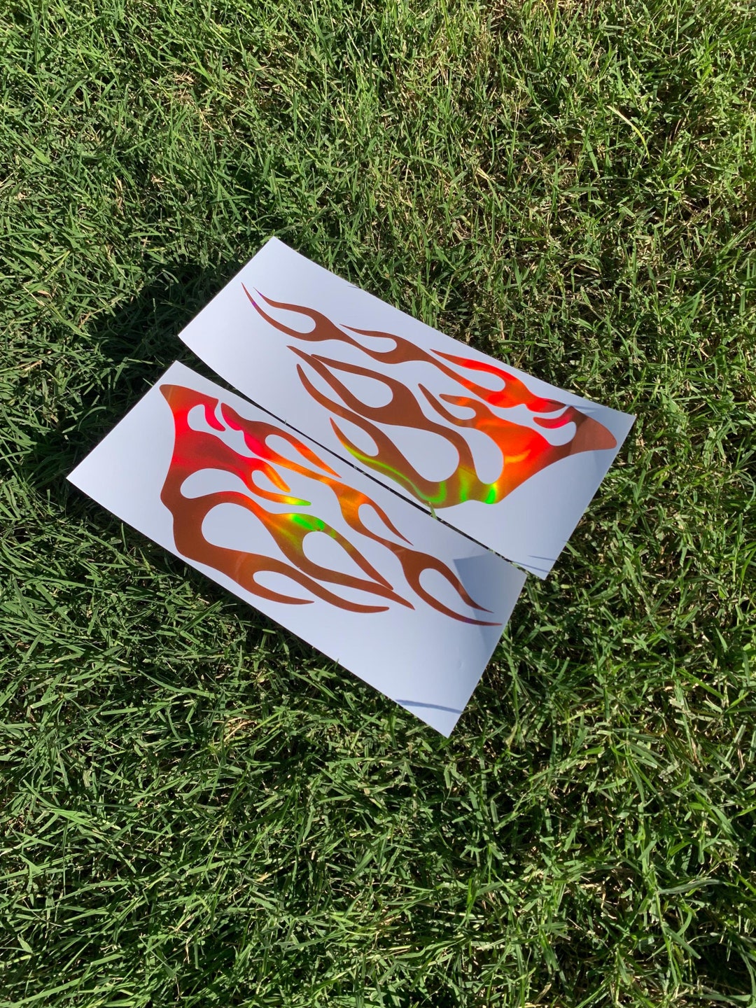 2x Flame Decal Sticker Set - 2 Mirrored Motorcycle Decals - Helmet ...