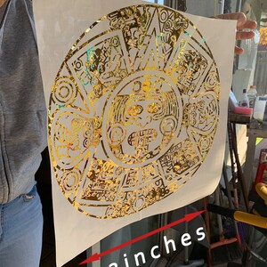 Aztec Calendar Decal Sticker - Ancient Native Decal - Calendario Azteca ...