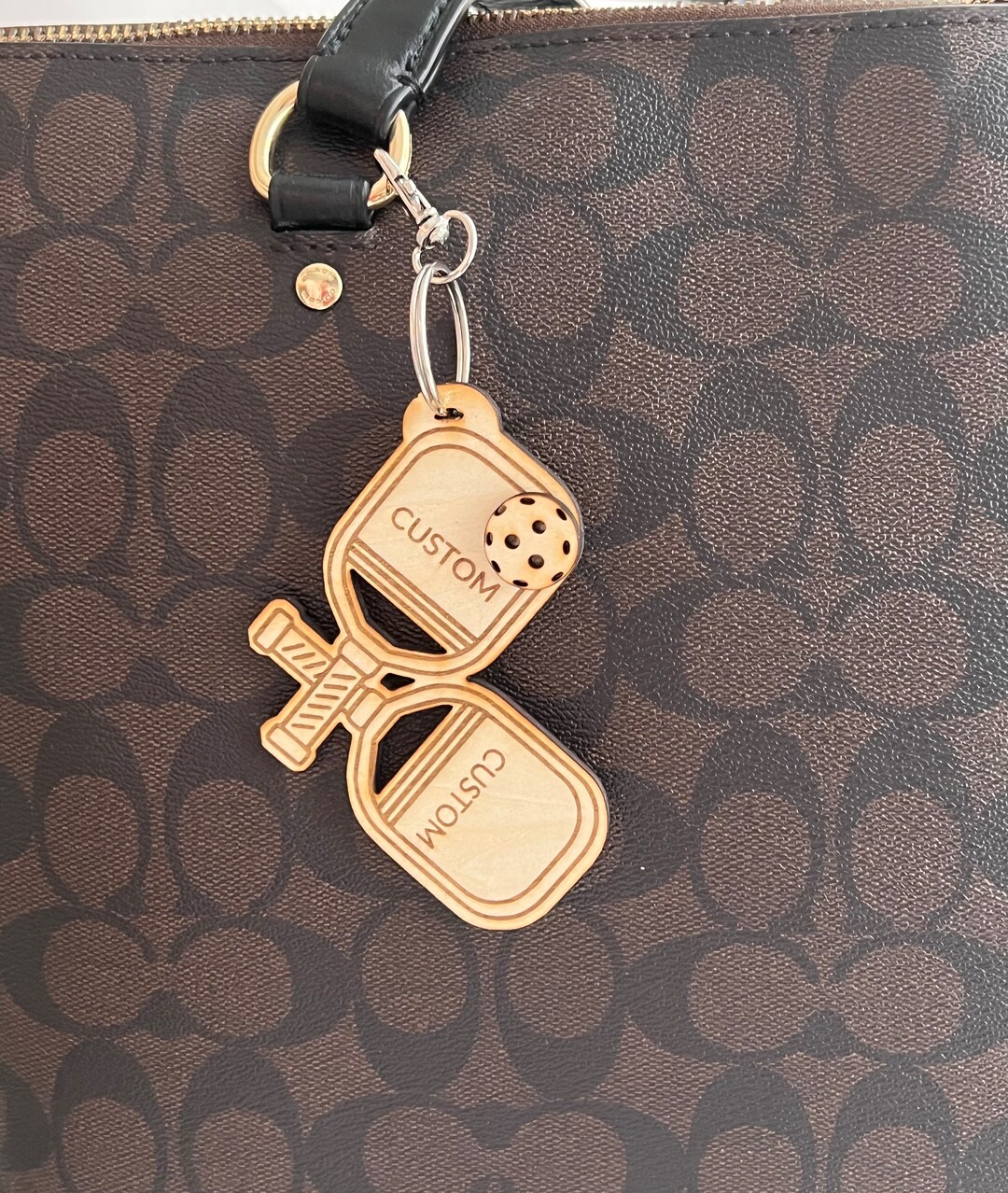 Pickleball Key Ring Personalized, Pickleball Personalized Gifts, Wooden ...