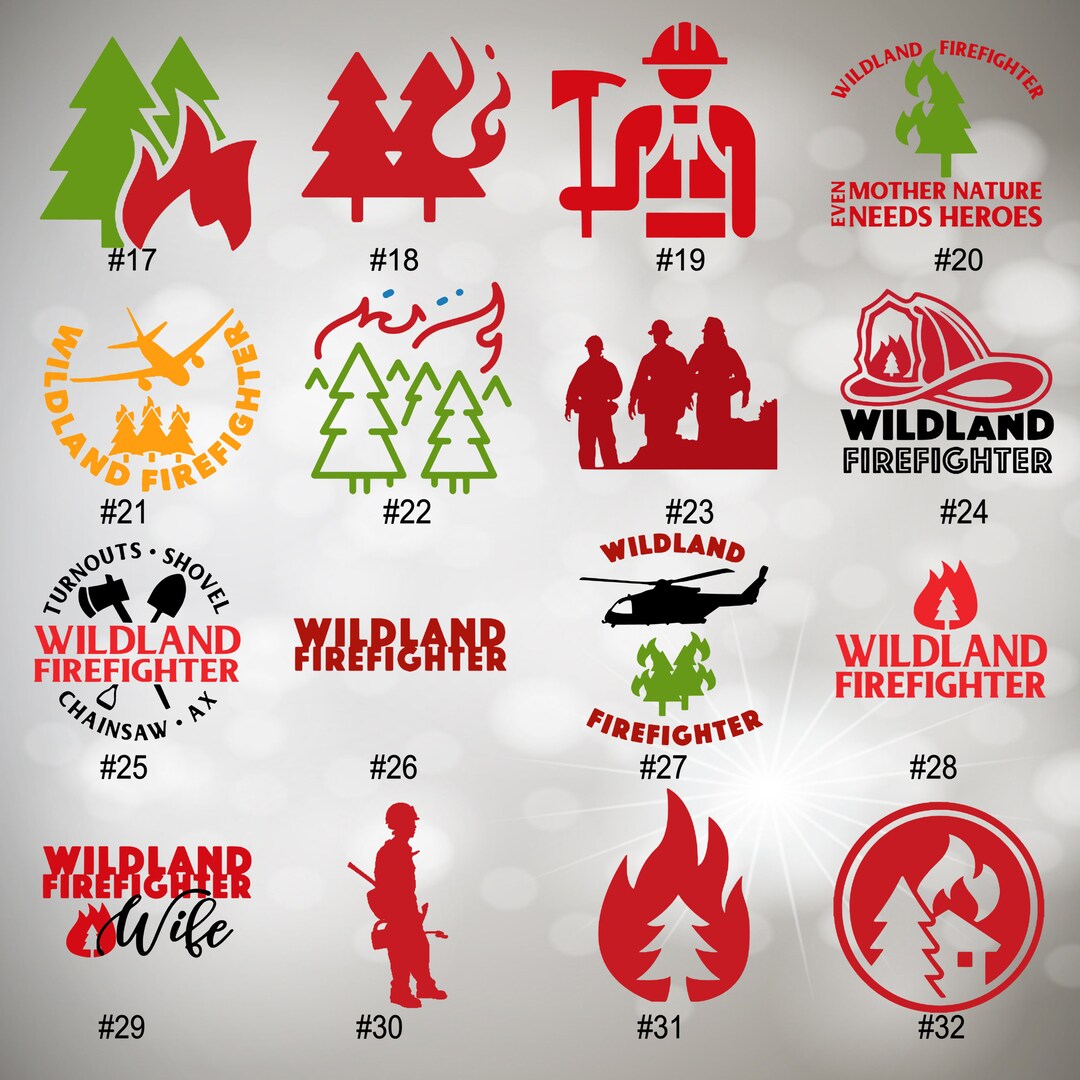 WILDLAND FIREFIGHTER 17-32 | Vinyl Decal | Fire Wife Car Decal | Locker ...