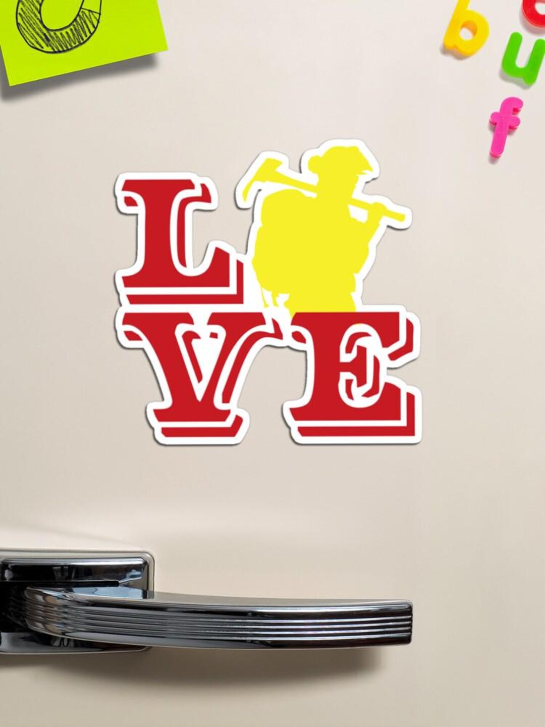 FIRE LOVE With Wildland Firefighter [FL13] Large Magnet | Personalized ...