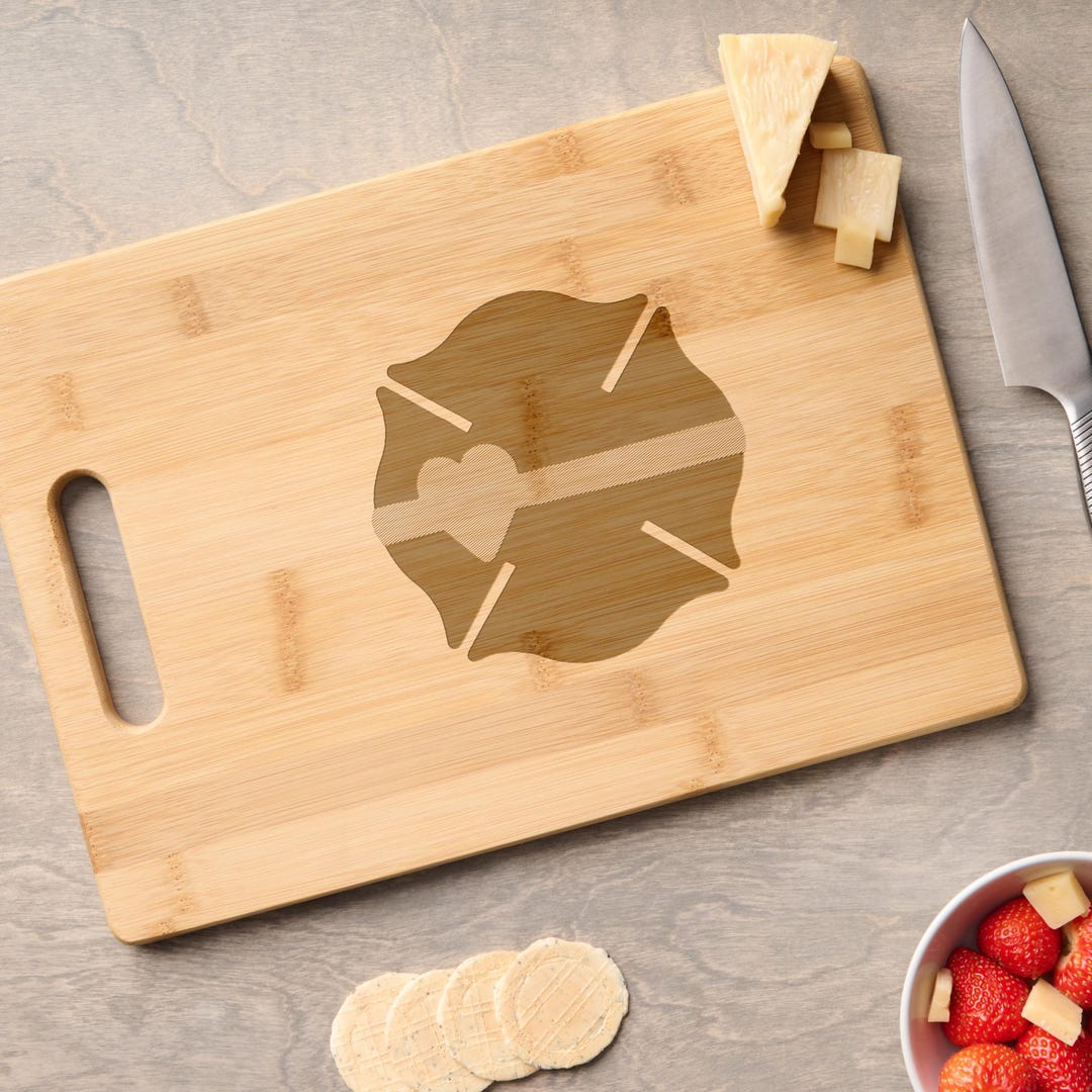 Maltese Cross With Red Line and Heart [MCH16] | Bamboo Cutting Board - Etsy