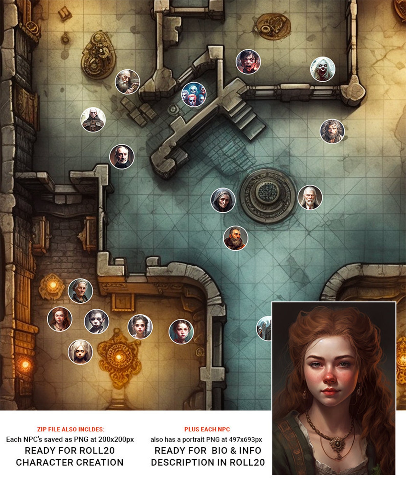A4 Sheet of D&D NPC Woman Characters in a Gothic World - Etsy