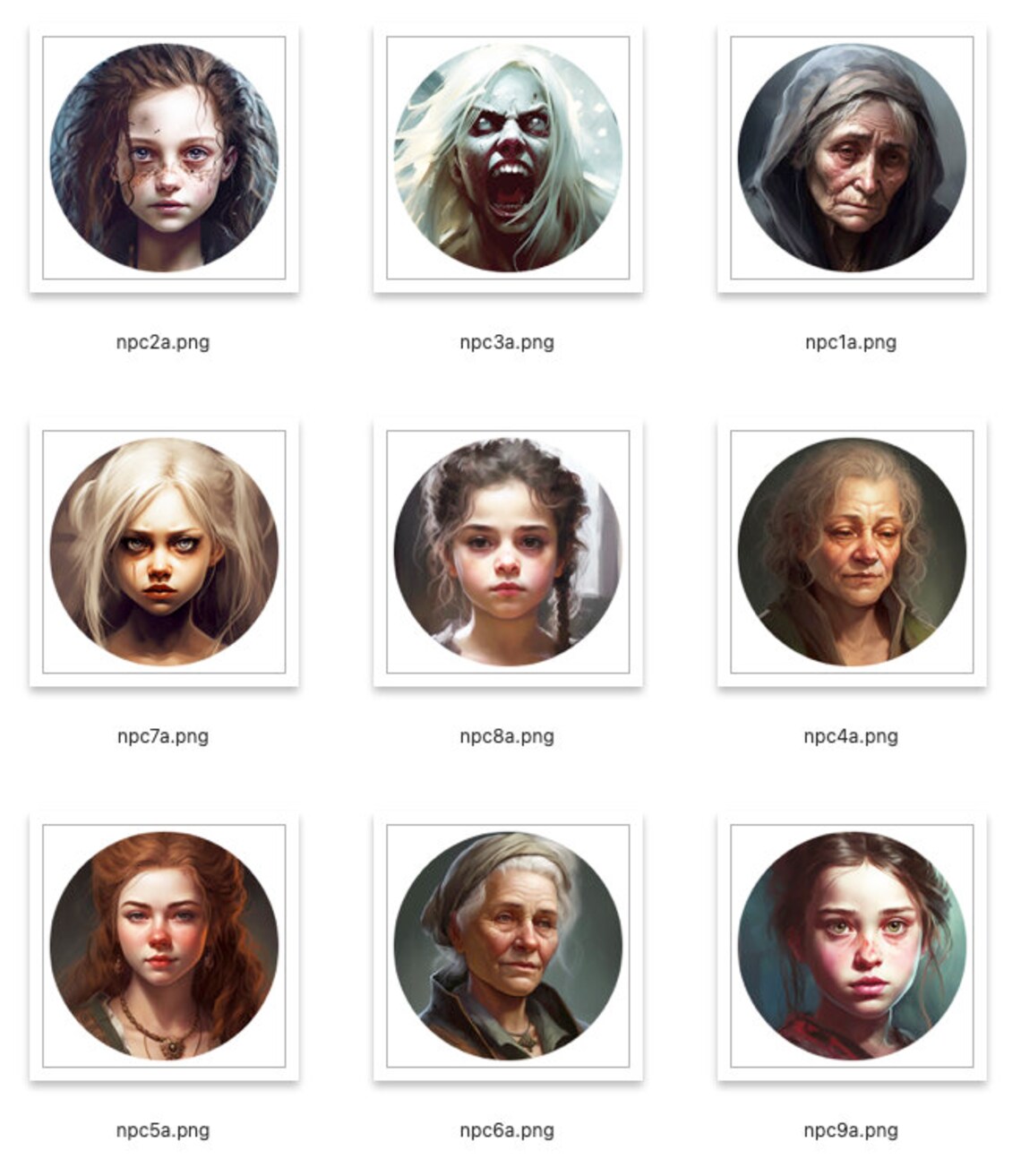 A4 Sheet of D&D NPC Woman Characters in a Gothic World - Etsy