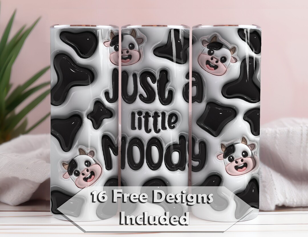 3D Inflated Cow Design, 3D Inflated Designs PNG, Tumbler Designs, Farm ...