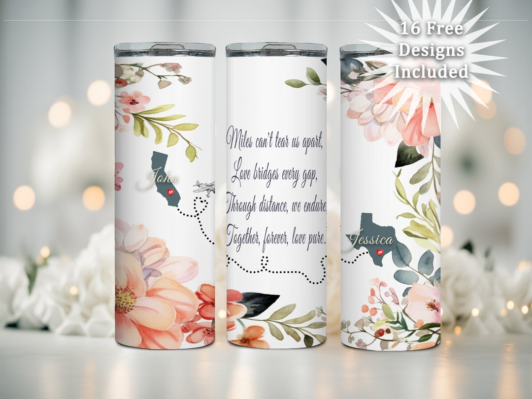 Long Distance Relationship Tumbler Personalized, Long Distance Gift ...