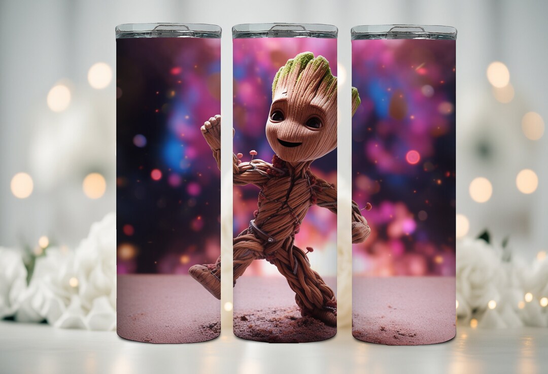 Baby Groot Tumbler Cup - 20oz Straight Skinny Wrap - Sublimation Design ...