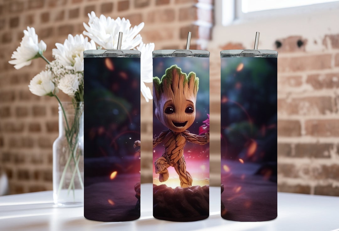 Baby Groot Tumbler Cup - 20oz Straight Skinny Wrap - Sublimation Design ...
