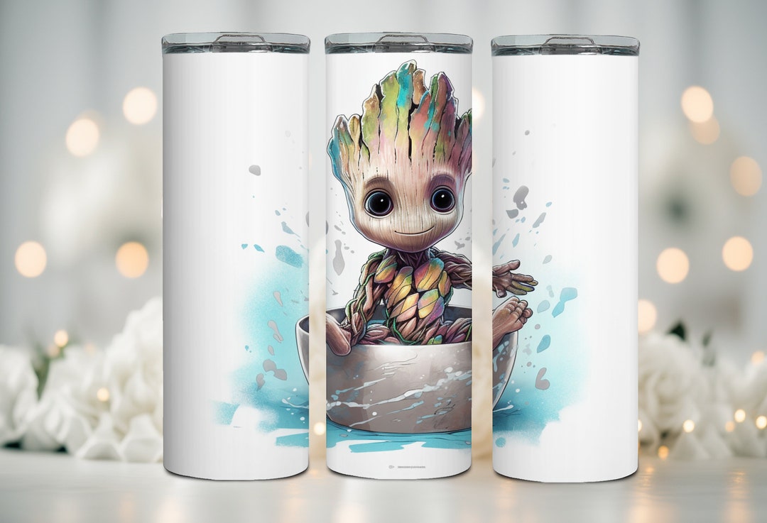 Baby Groot Tumbler Cup - 20oz Straight Skinny Wrap - Sublimation Design ...