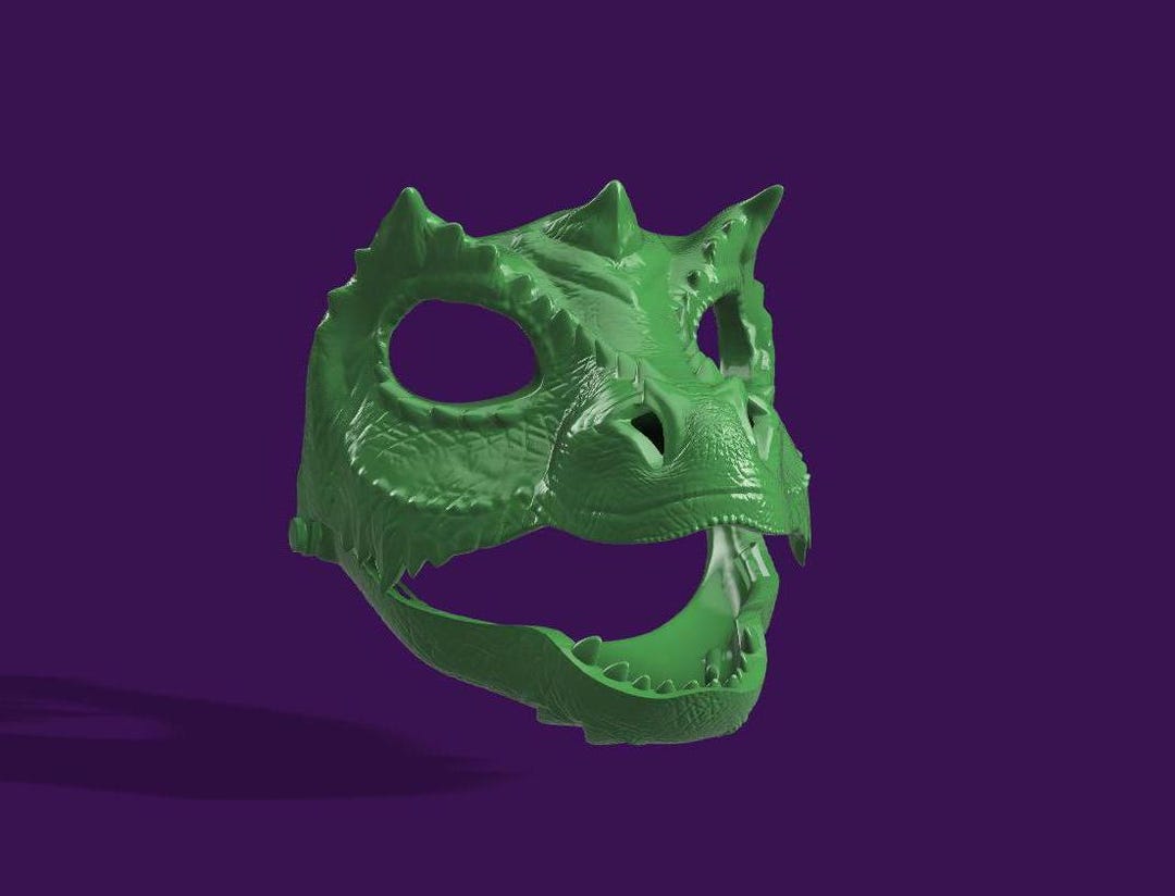 Dinosaur Mask - STL File for 3D Printer - Unique and Customizable ...