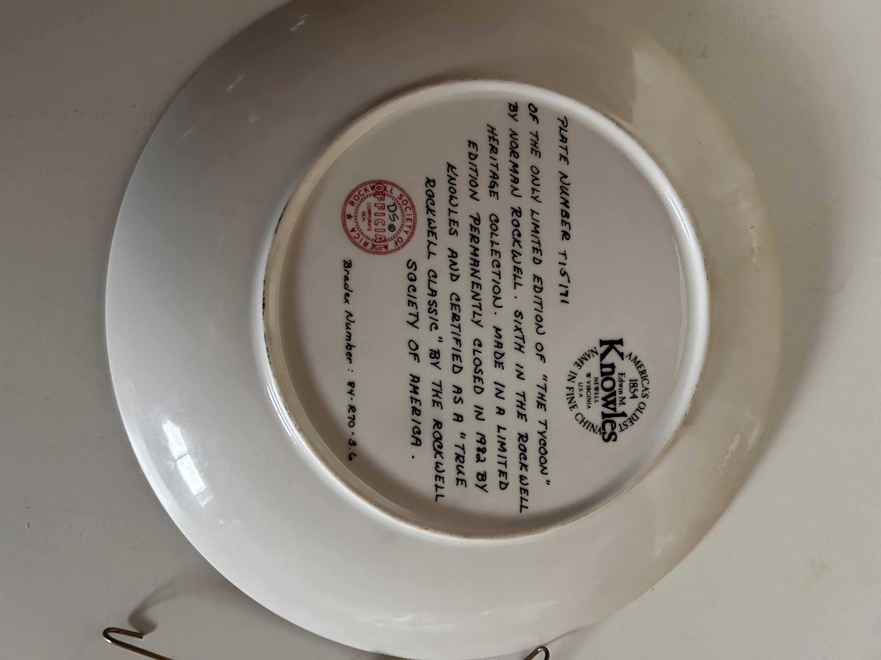 Norman Rockwell Plate “the Tycoon” - Etsy