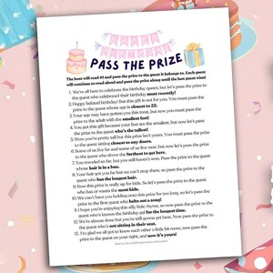 Pass the Prize Birthday Game: Fun for Large Crowds (digital) - Etsy