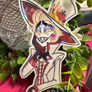 Hazbin Hotel Lucifer Sticker 4 Hazbin, Glitter, Laminated, Lucifer ...