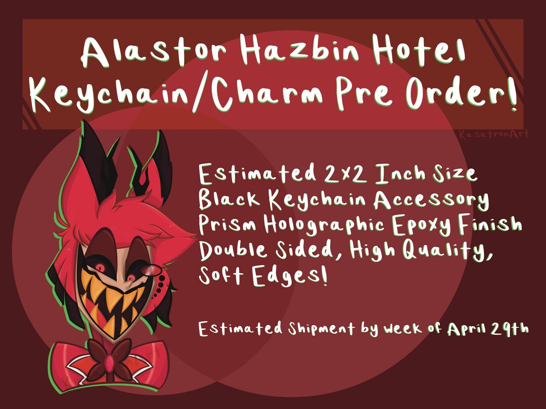 Hazbin Hotel Alastor Keychain / Charm PREORDER 2x2 Holo Acrylic Epoxy ...