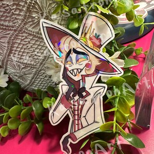Hazbin Hotel Lucifer Sticker 4 Hazbin, Glitter, Laminated, Lucifer ...