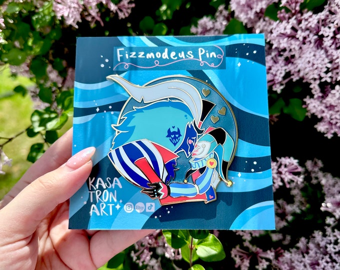 Helluva Boss Fizzmodeus Gold Enamel Pin || Ozzie, Asmodeus, Fizzarolli ...
