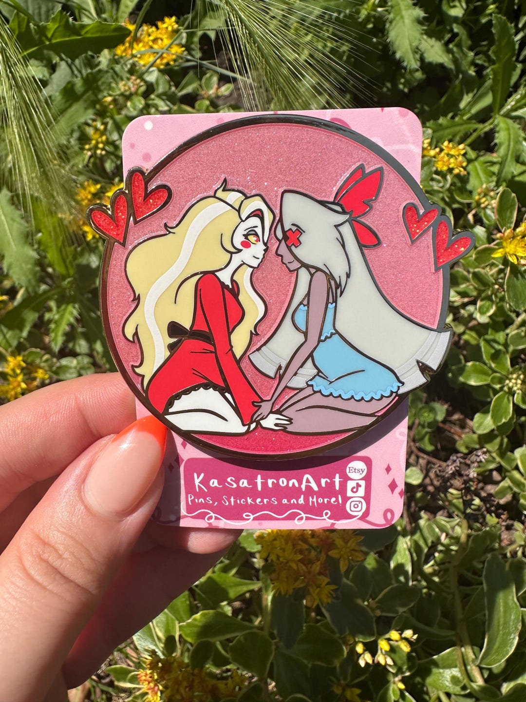 Hazbin Hotel Chaggie Slumber Party Enamel Pin! || Gold Enamel, Pearl No ...