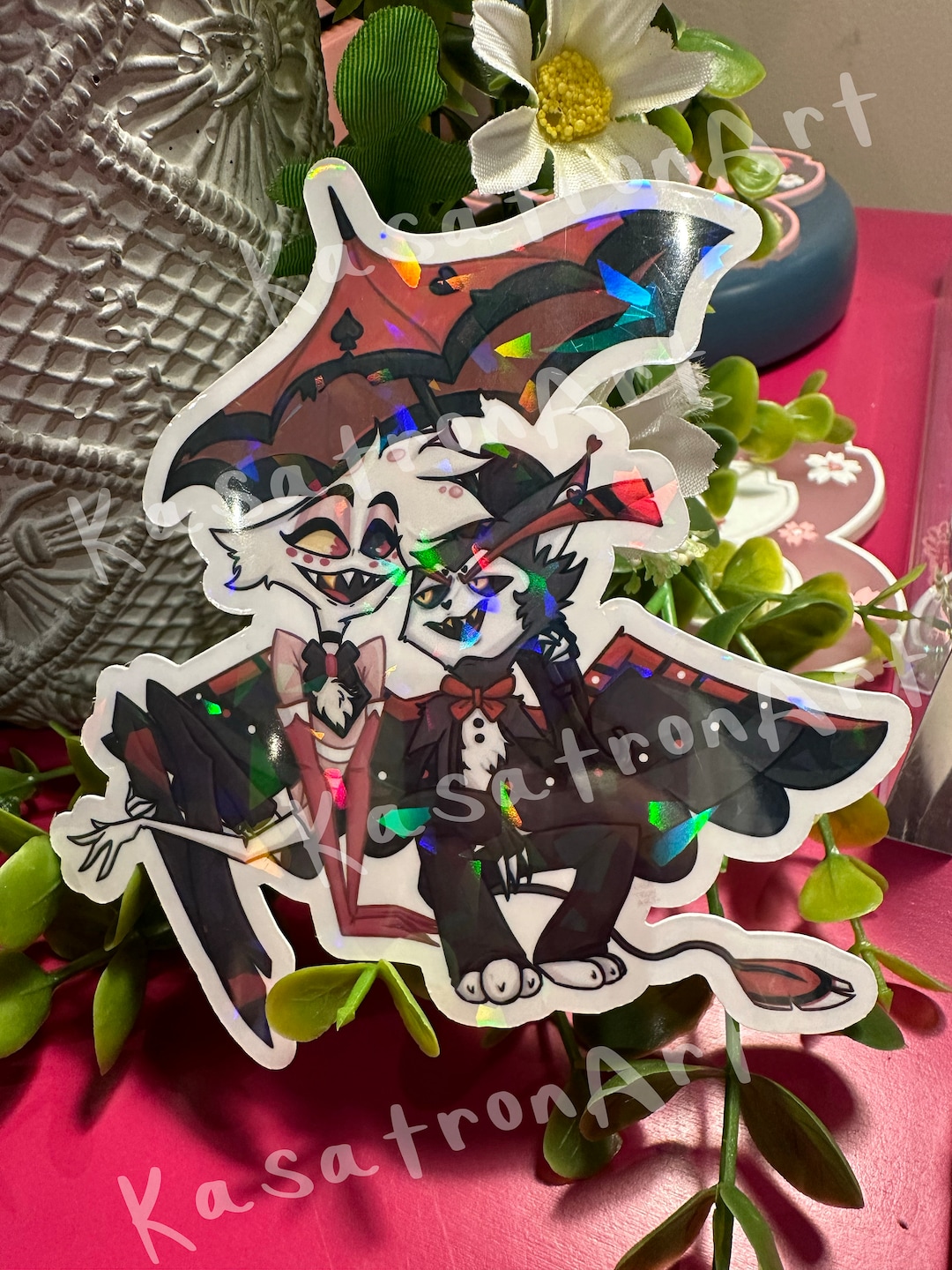 Hazbin Hotel Angeldust & Husk Sticker Angel, Husker, Huskerdust Hazbin ...