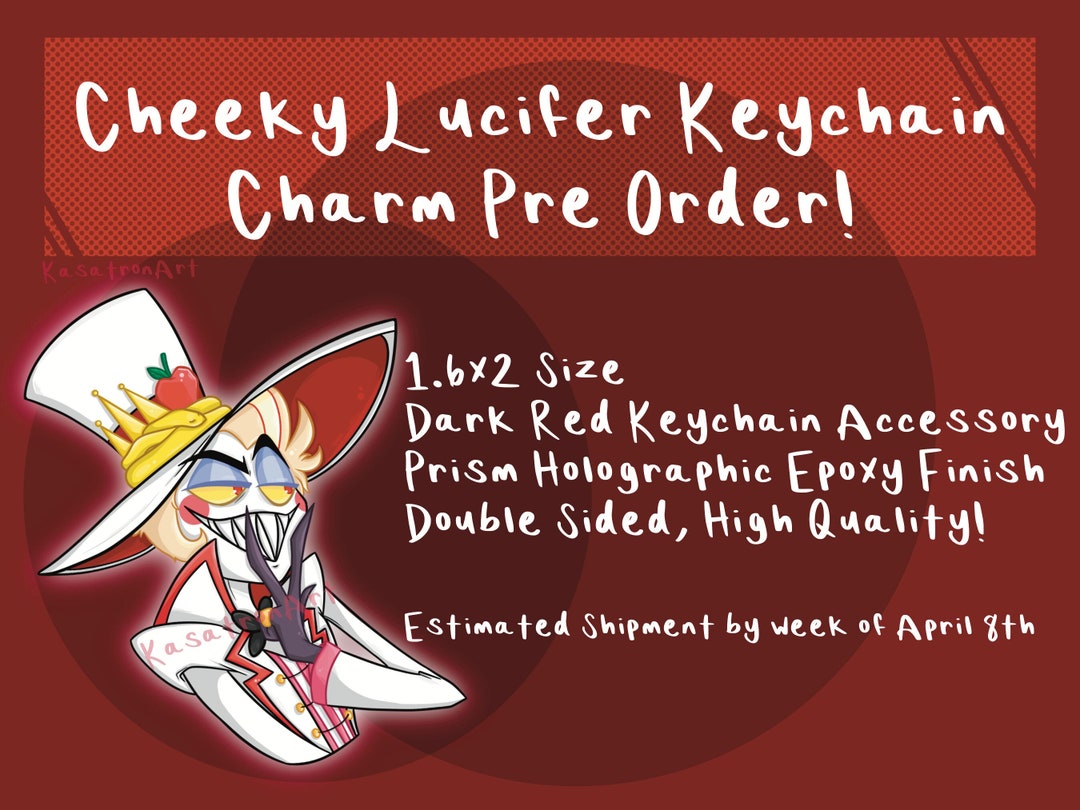Hazbin Hotel Cheeky Lucifer Charm / Keychain PREORDER Prism Holographic ...