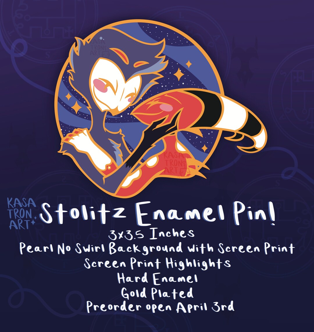 Helluva Boss Stolas X Blitzo Gold Enamel Pin PREORDER Stolitz, Stolas ...