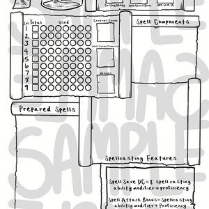 Dungeons and Dragons 5E Character Sheet - Hand Drawn Unique Character ...