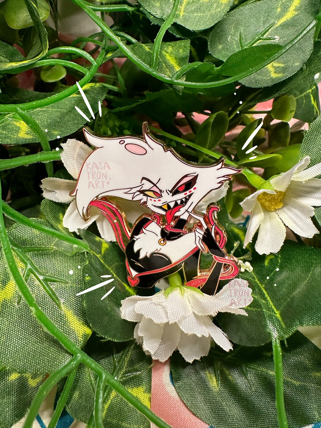 Hazbin Hotel Angeldust Poison Enamel Pin! || Rose Gold Enamel || Angel ...