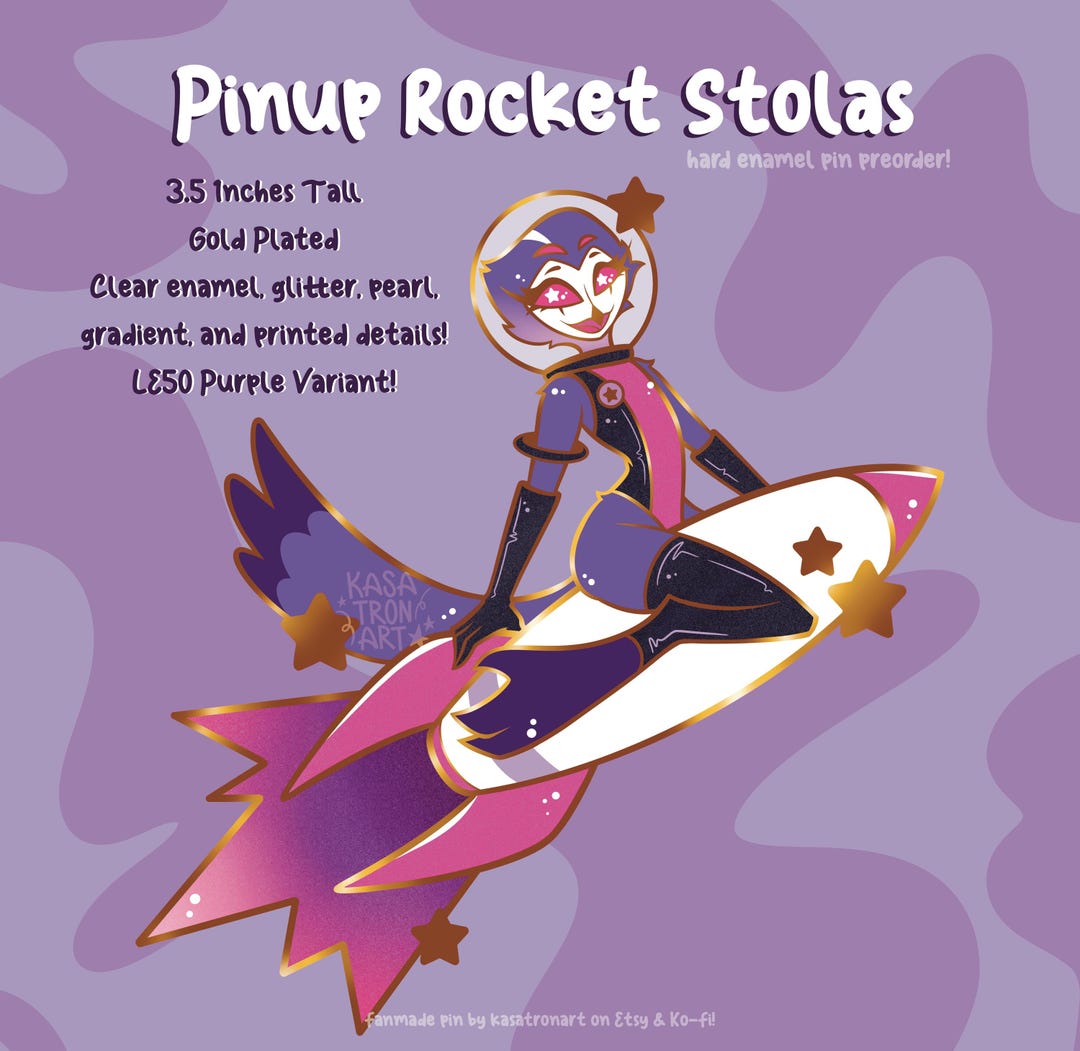 Helluva Boss Pinup Rocket Stolas Pin 3.5 PREORDER Space Pinup Stolas ...