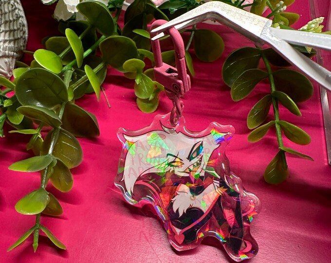 Hazbin Hotel Angeldust Poison Keychain / Charm 2x2 Holo Acrylic Epoxy ...