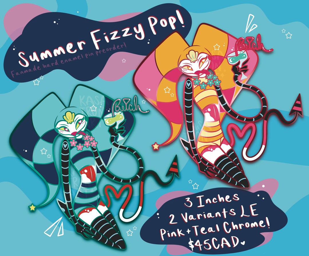 Helluva Boss Summer Fizzy Pop Pin PREORDER Fizzarolli, Fizzy, Helluva ...