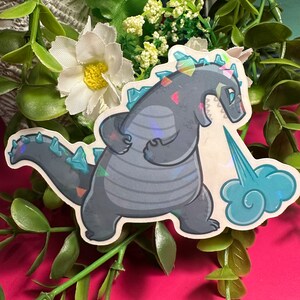 Chibi Attack Angry Godzilla Sticker Godzilla, Dinosaur, Cute, Kawaii ...
