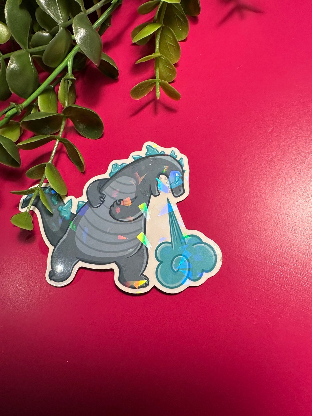 Chibi Attack Angry Godzilla Sticker Godzilla, Dinosaur, Cute, Kawaii ...