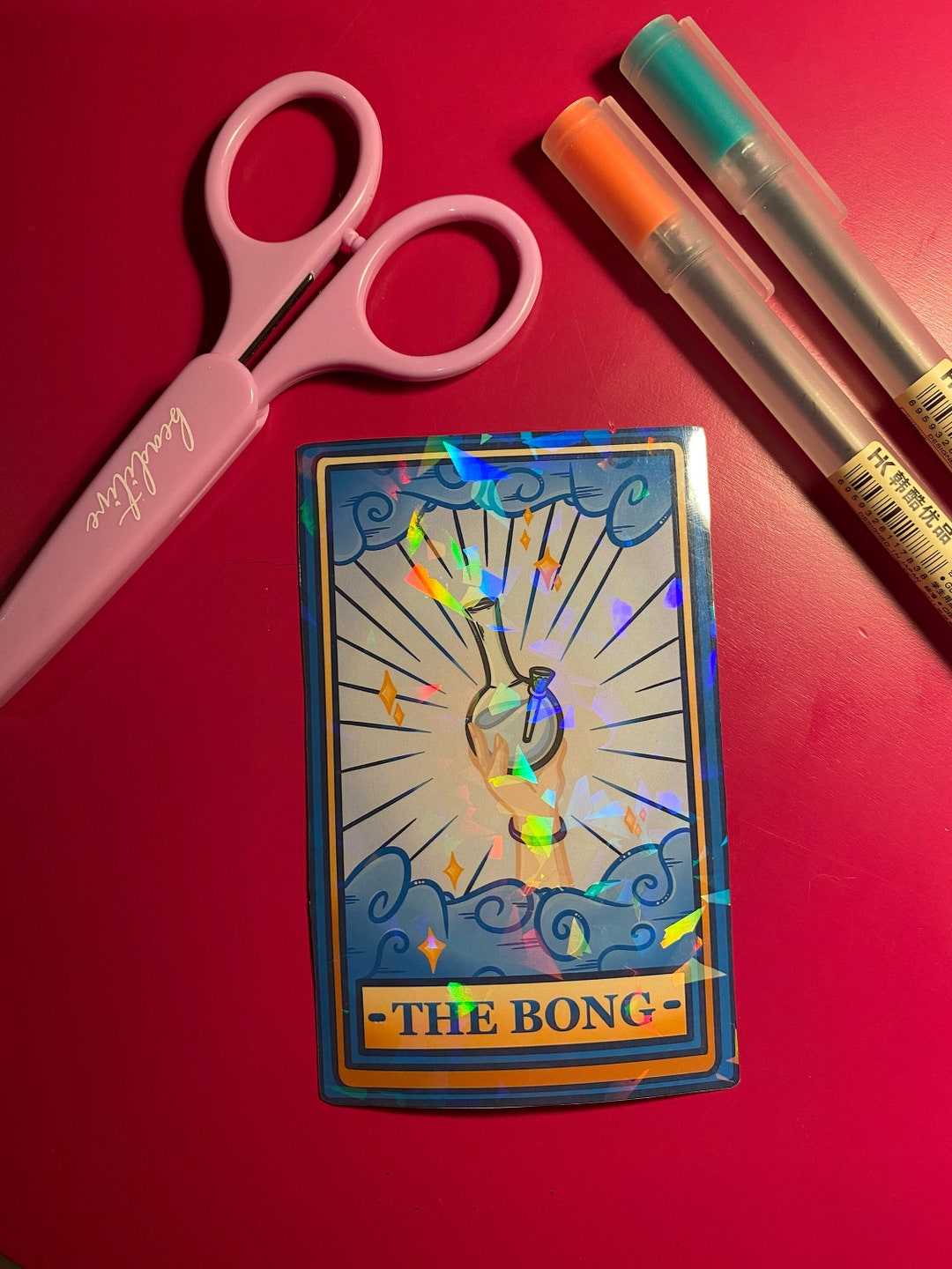 Stoner Sticker Tarot Card Sticker 420, Stoner Gift, Tarot Card Bong ...