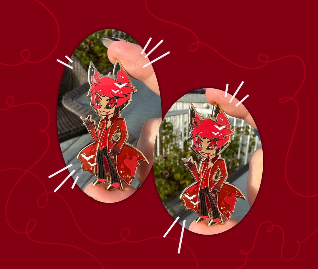 Hazbin Hotel Alastor Vampire Boyfriend 2.5 Pin Hazbin Alastor, the ...