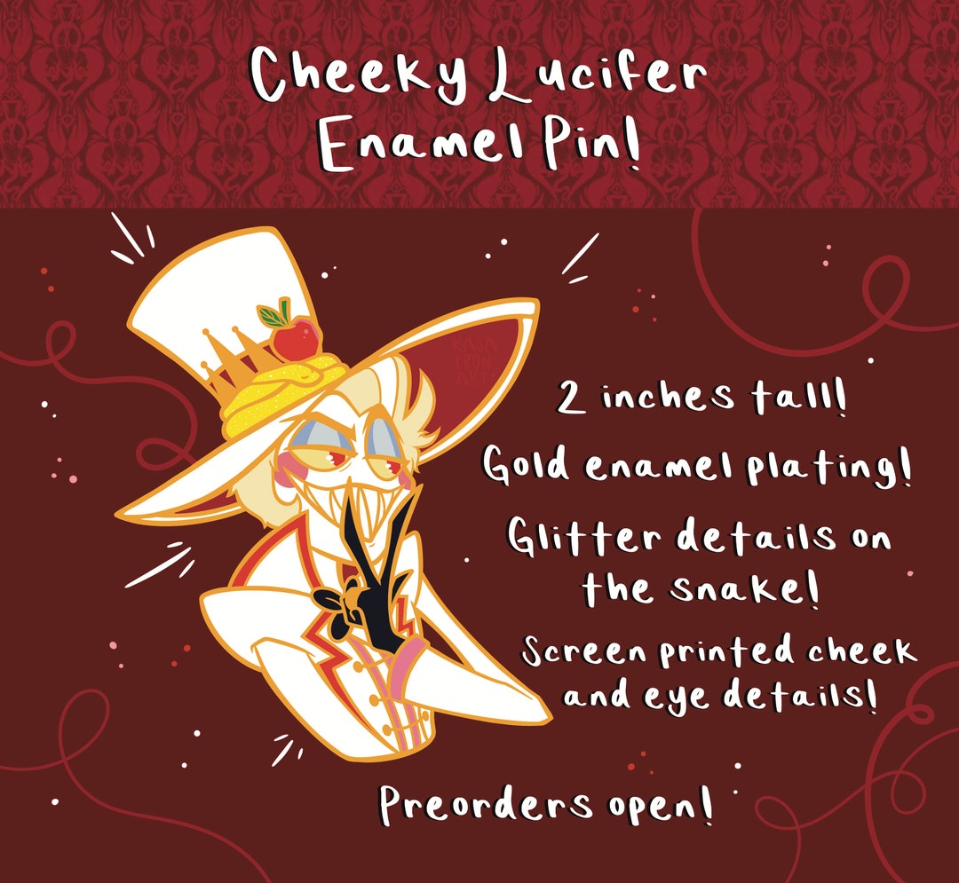 Hazbin Hotel Cheeky Lucifer Enamel Pin 2 PREORDER Rose Gold Enamel ...