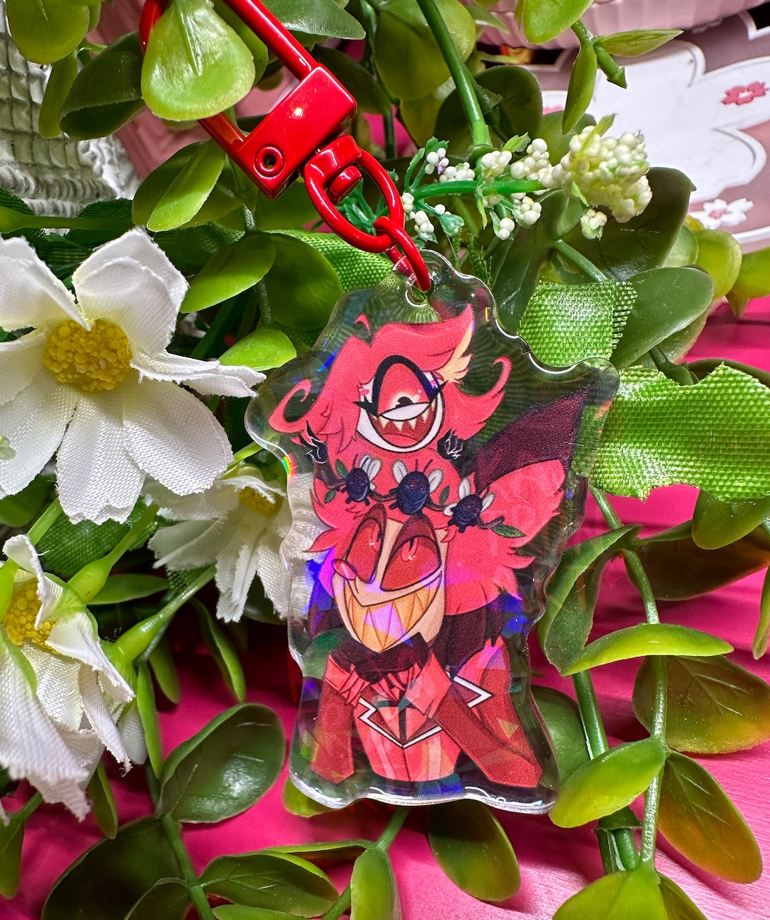 Hellaverse Alastor & Niffty King Roach Keychain / Charm 2x2.5 || Holo ...