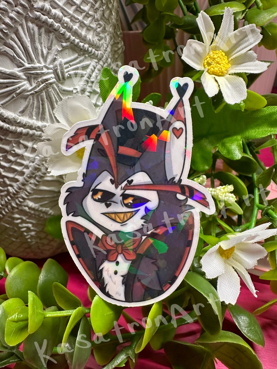 Hazbin Hotel Husk Sticker Husk, Whiskers, Husker, Huskerdust Hazbin ...