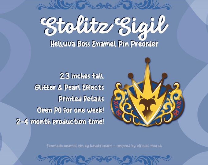 Helluva Boss Stolitz Sigil - Pin 2.3” PREORDER || Stolas X Blitzo ...