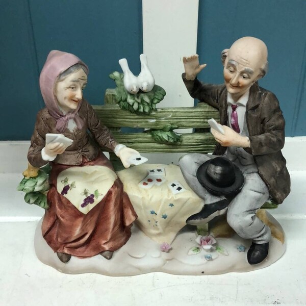 Ceramic Man on Bench - Etsy