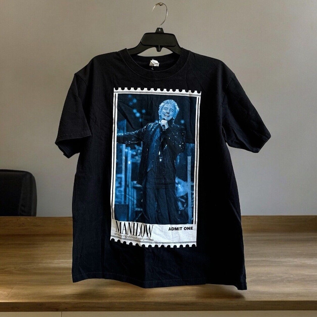Barry Manilow 2008 Tour Double Sided Size L Black T Shirt Vtg Band ...