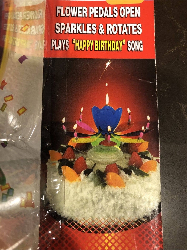 Vtg Happy Birthday Candle Musical the Most Amazing Flowering Cake ...