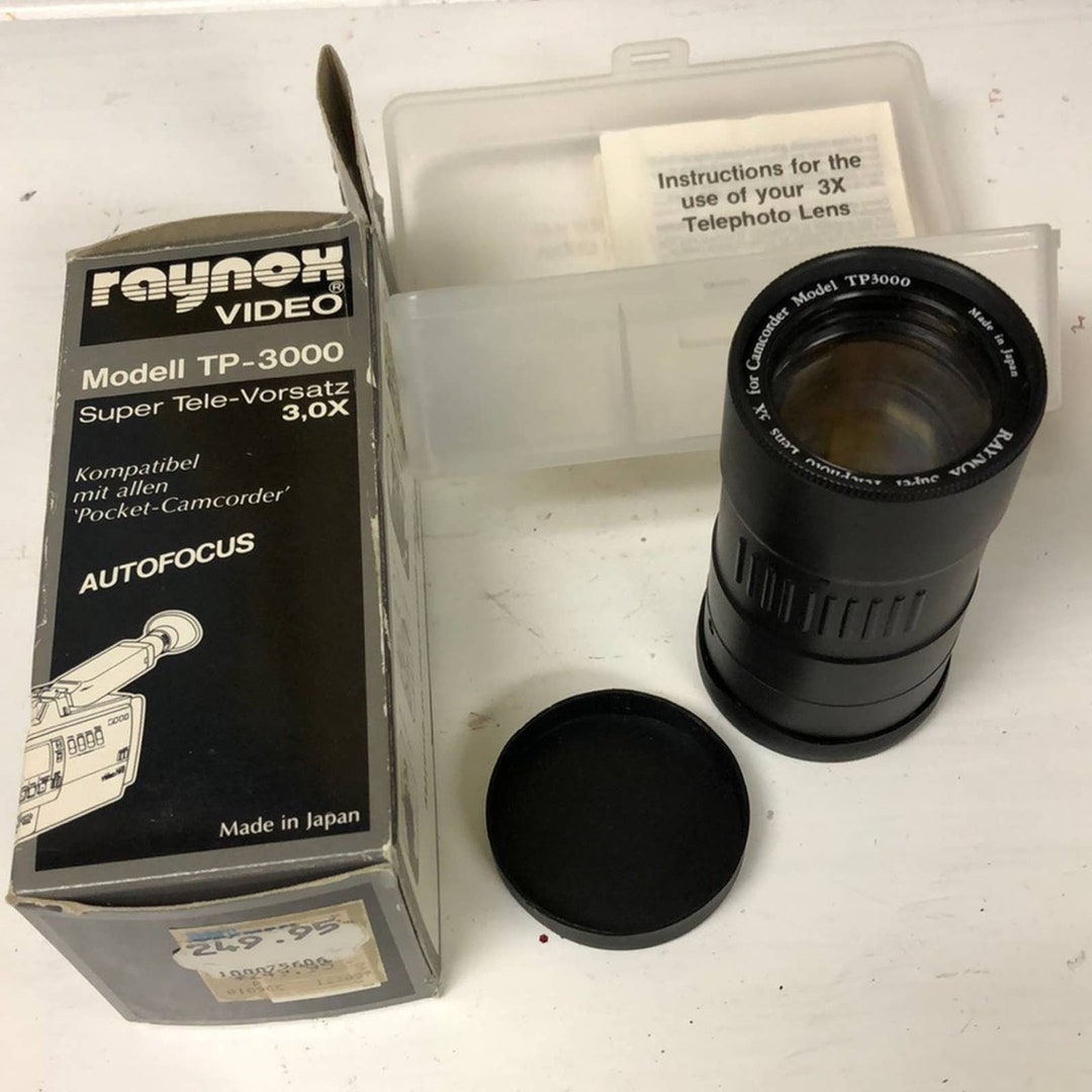 VINTAGE Raynox 3X Camcorder Telephoto Conversion Lens TP3000 Case ...