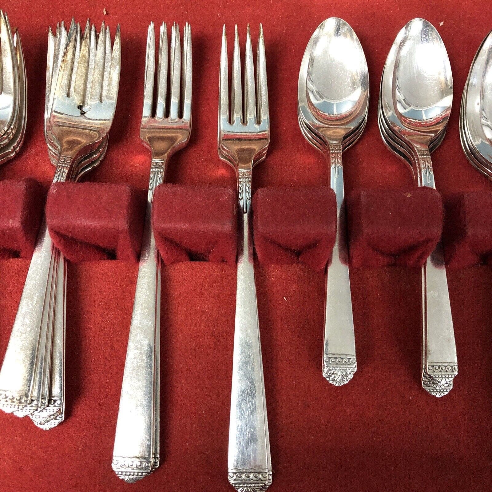 Vintage 1881 Rogers Oneida Surf Club Stainless Silver Flatware Set of 44 - Etsy