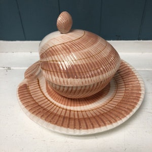 Vtg FITZ & Floyd COQUILLE Collection Clam Shell Dish and Butter Boat ...
