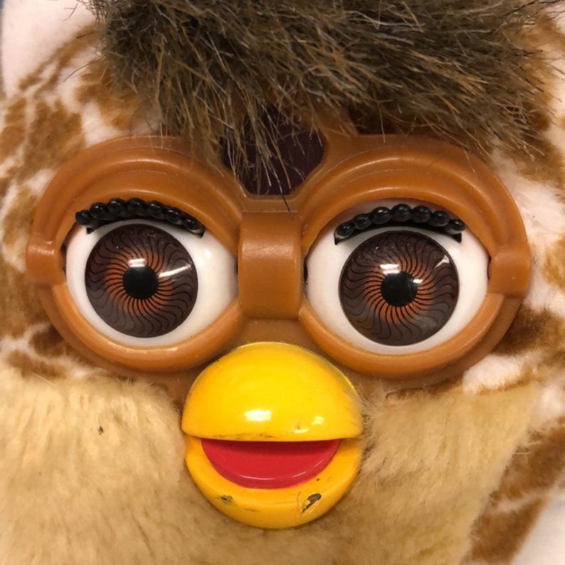 Furby Buddies HAPPY SLEEP Bean Bag Plush GIRAFFE Tiger 1999 Vintage ...
