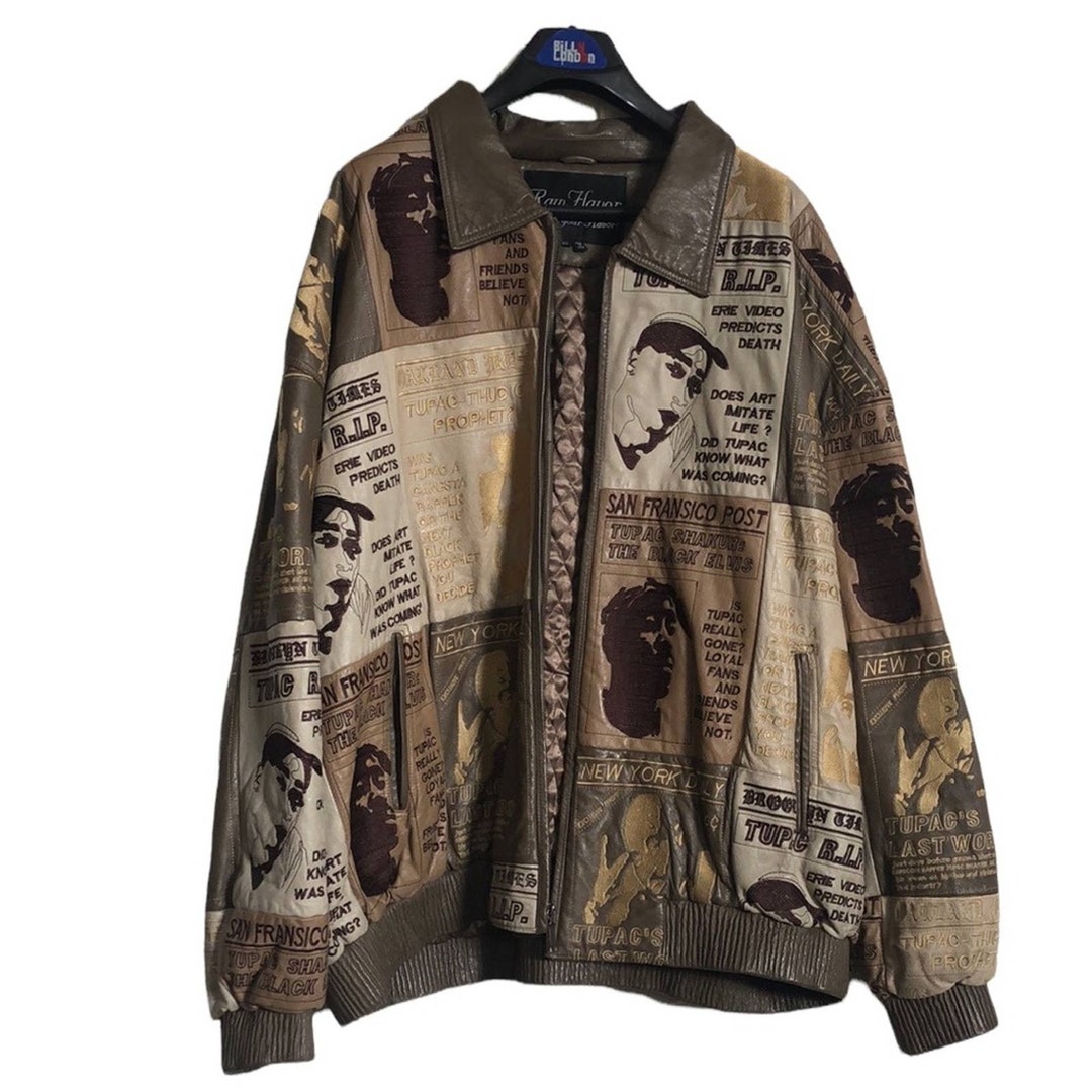 RARE Vtg 90’s Raw Flavor Tupac 2pac Shakur Leather Collectible Bomber ...