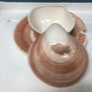 Vtg FITZ & Floyd COQUILLE Collection Clam Shell Dish and Butter Boat ...