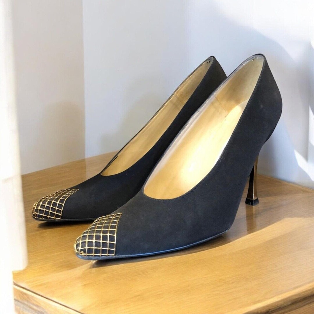 Spanish Leather Collection Vintage Heels Italy Women’s Size 8 Black ...