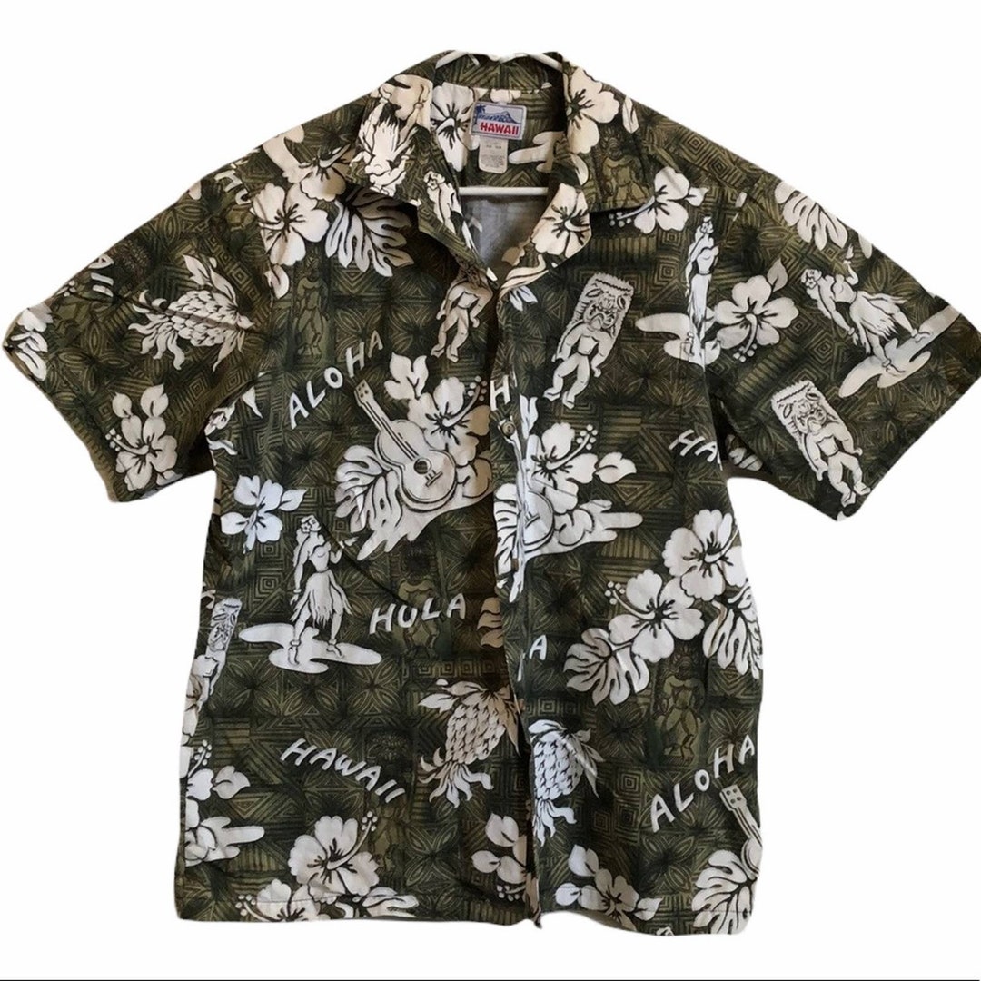 Vintage Hawaii Hawaiian Hula Girl Aloha Shirt - Etsy