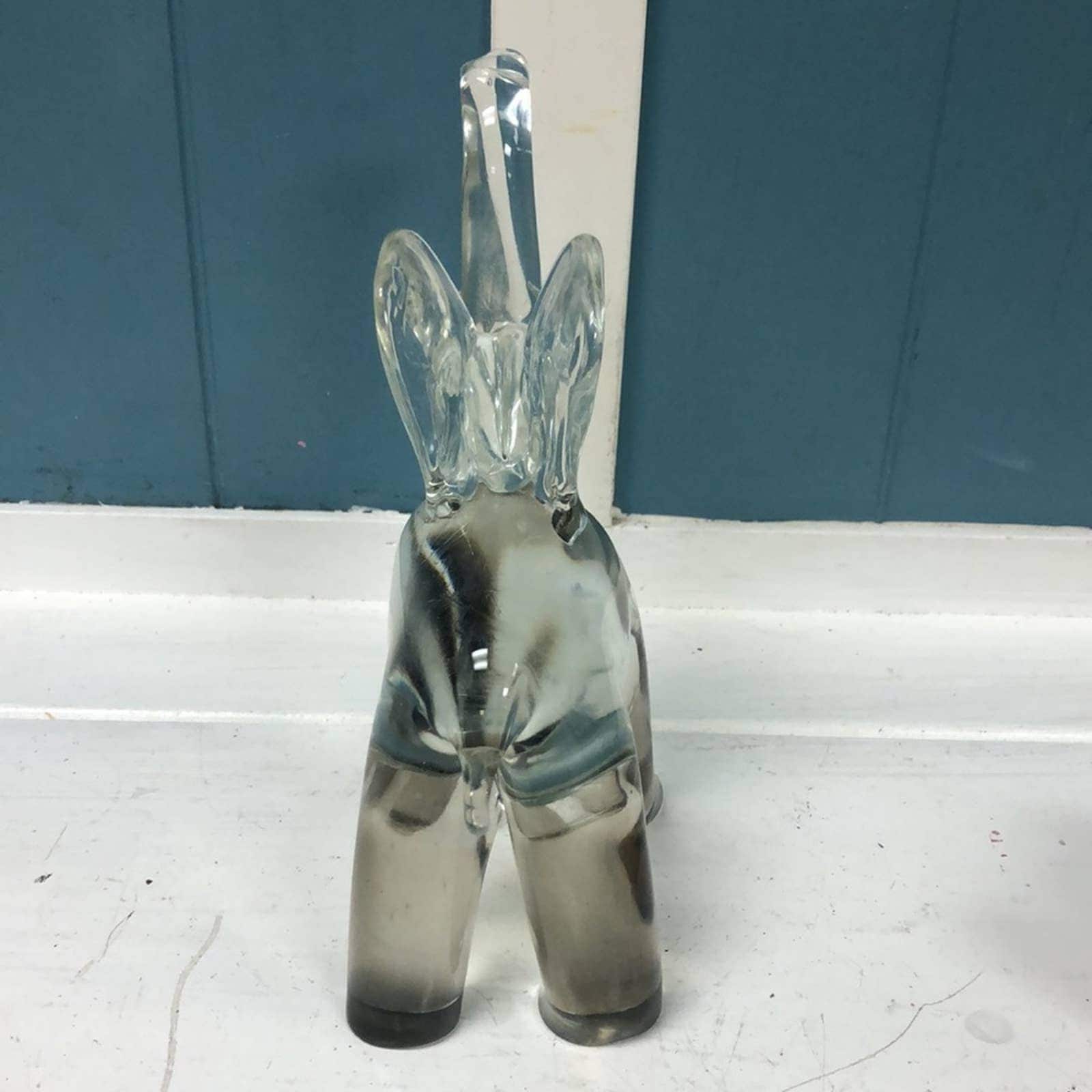 Vtg 7” Vintage Murano Art Glass Trunk up Elephant Sculpture Paperweight ...