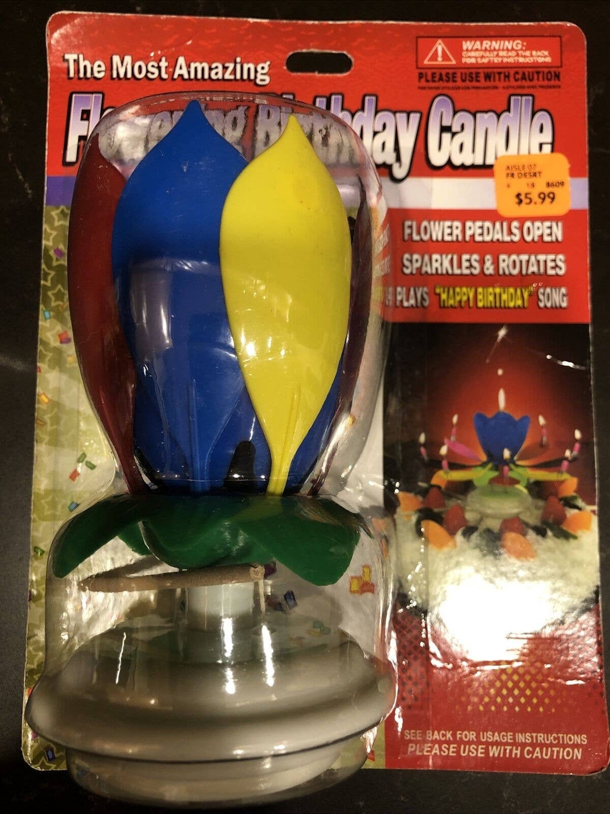 Vtg Happy Birthday Candle Musical the Most Amazing Flowering Cake ...